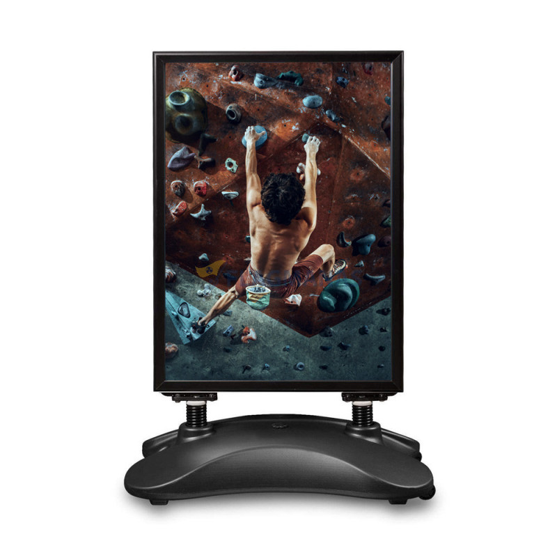 Juodas pastatomas stovas reklamai užpildomas, B2, dvipusis