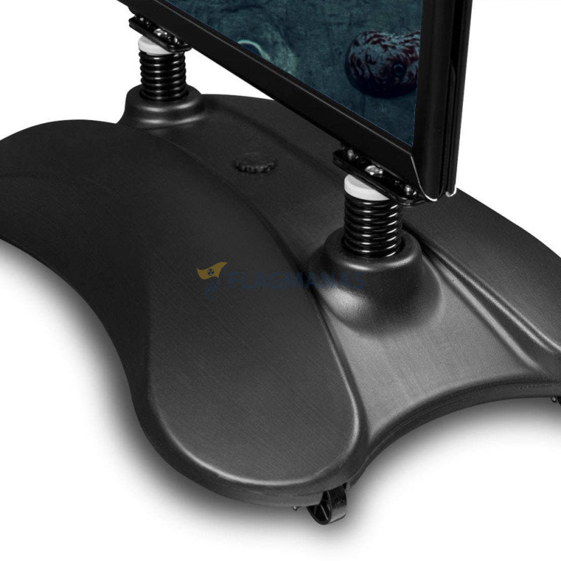 Juodas pastatomas stovas reklamai užpildomas, B2, dvipusis