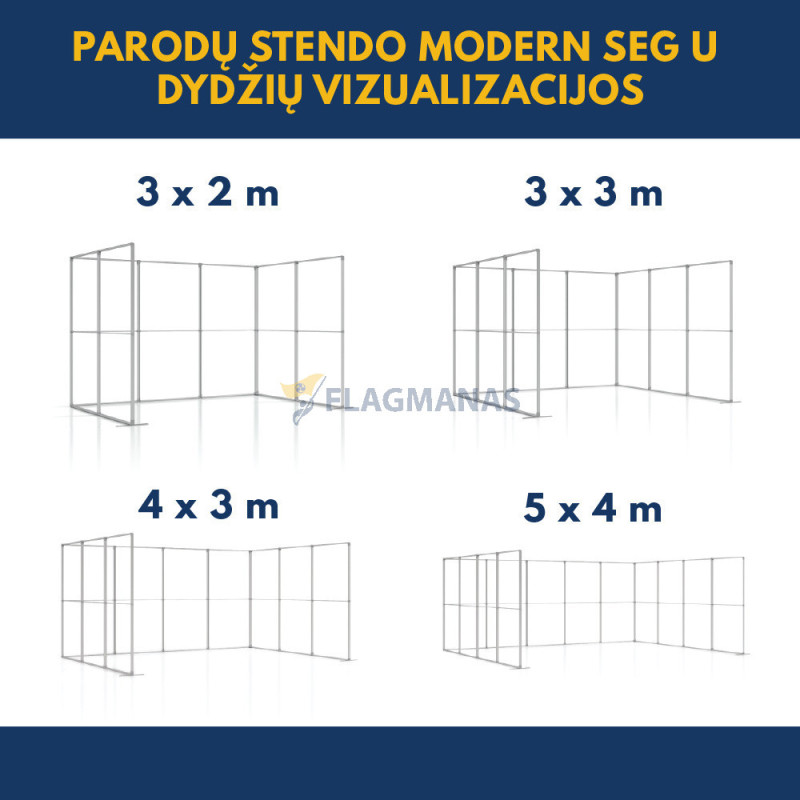 Parodų stendas MODERN SEG U. Pirkti parodų stendą internetu!